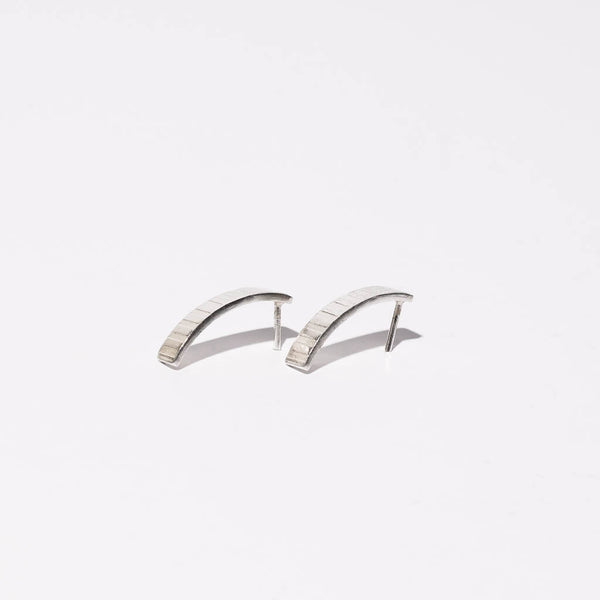 Ridge Arch Stud Earrings - Sterling Silver | MULXIPLY