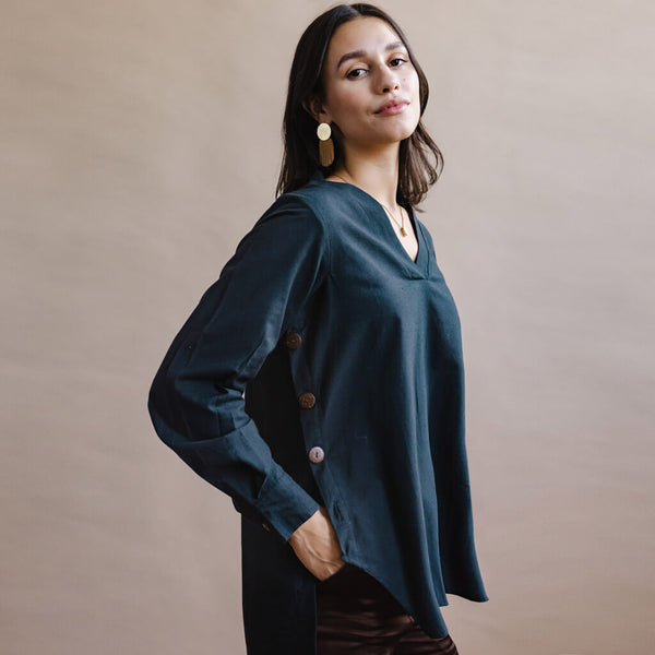 Black Tunic - Ethically Made Fashion by MULXIPLY Black Tunic - Ethically Made Fashion by MULXIPLY