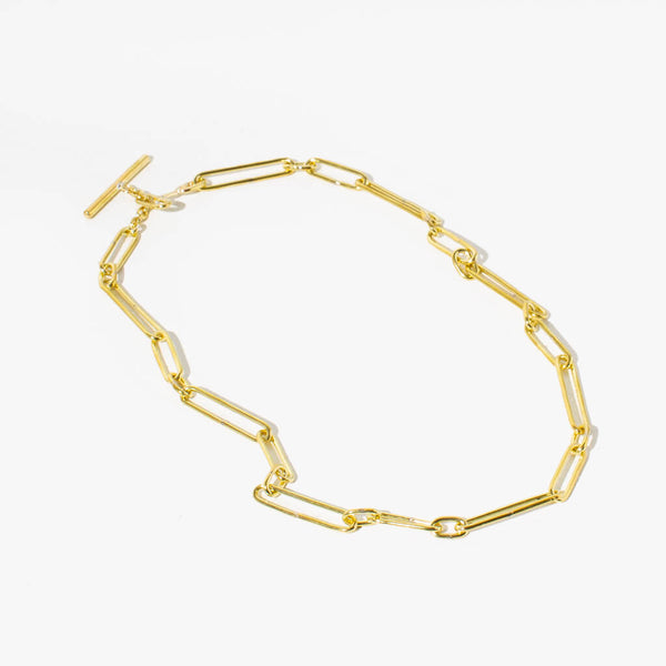 Modern Loop Chain Necklace - Brass | MULXIPLY