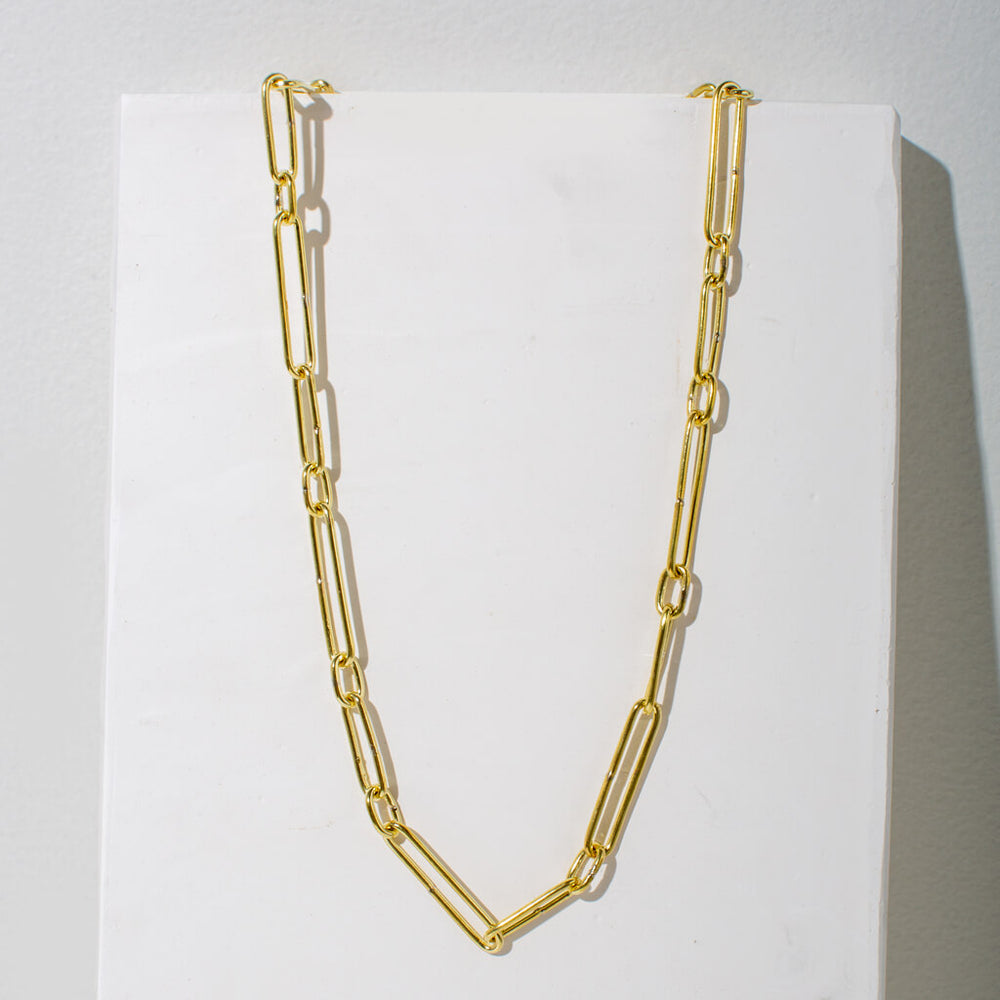 Modern Loop Chain Necklace - Brass | MULXIPLY
